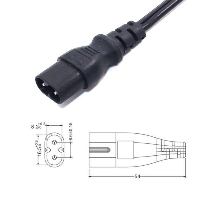 30CM IEC 60320 C5 to C8 Adapter Short Power Cable, C5-C8 Extension Cord ...