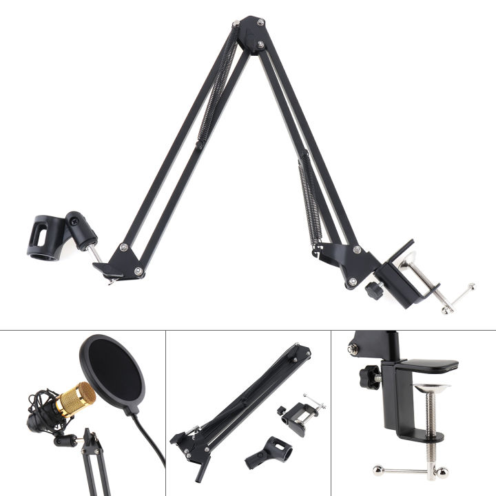Black Nb-35 Microphone Scissor Arm Stand Mic Clip Holder With Desk ...