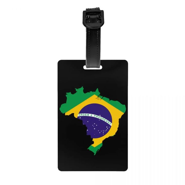 Brazil Map Flag Luggage Tags for Travel Suitcase Brazilian Patriotic ...