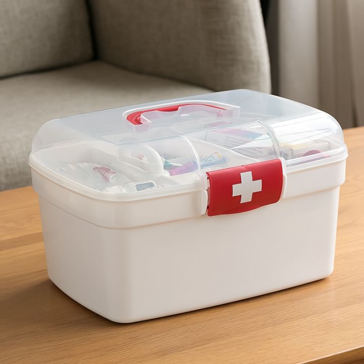 Large Capacity Medicine Organizer Storage Container Family First Aid ...