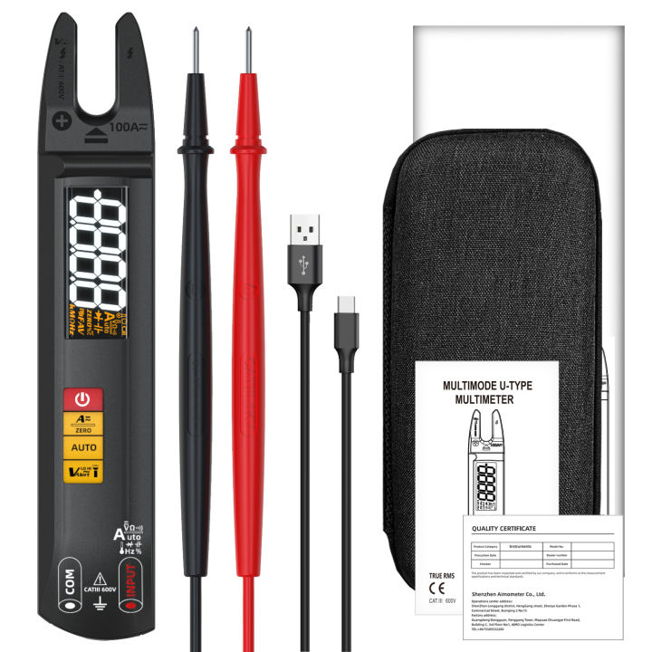 3in1 Handheld Digital Multimeter Clamp Ammeter Electric Test Pen LCD ...