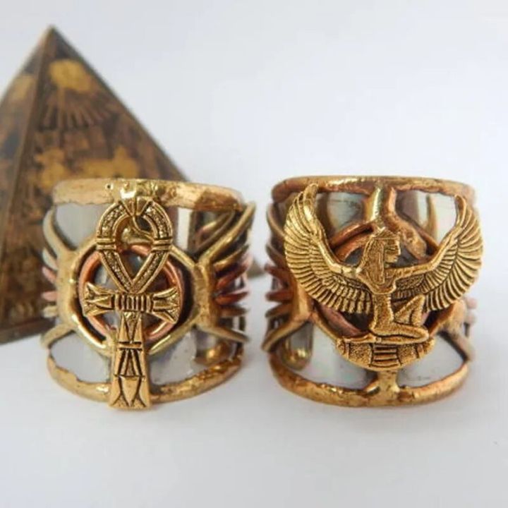 Vintage Anubis Egyptian Ring Jewelry Womens Mens Metal Pharaoh Ring ...
