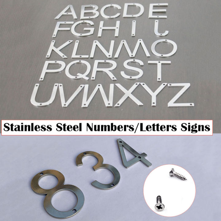 50mm Stainless Steel House Numbers Letters With Screws Metal Digital ...