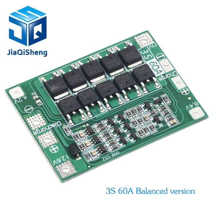 3S/4S 40A 60A Li-ion Lithium Battery Charger Protection Board 18650 BMS ...