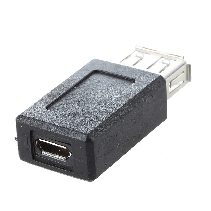Black USB 2.0 Type A Female to Micro USB B Female Adapter Plug ...