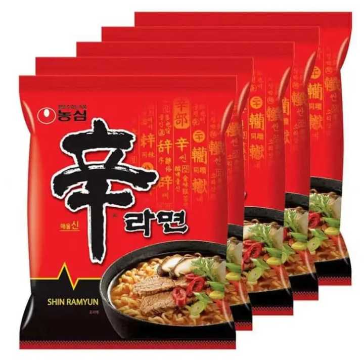 Korean Shin Ramen - Spicy Shin Instant Ramen Noodle - Chunky Vegetables ...