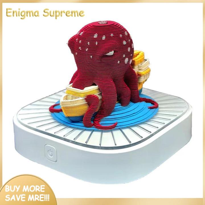 Enigma- Octopus Calendar Decoration Octopus Pirate Ship Led Memo Pad ...