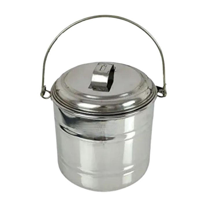Steels Stainless Steel Silver Bucket with Lid for Kitchen Multipurpose ...