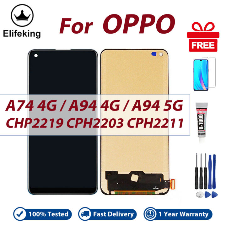 LCD For OPPO A74 4G A94 4G 5G Display Touch Screen Digitizer Assembly Replacement Parts CHP2219 ...