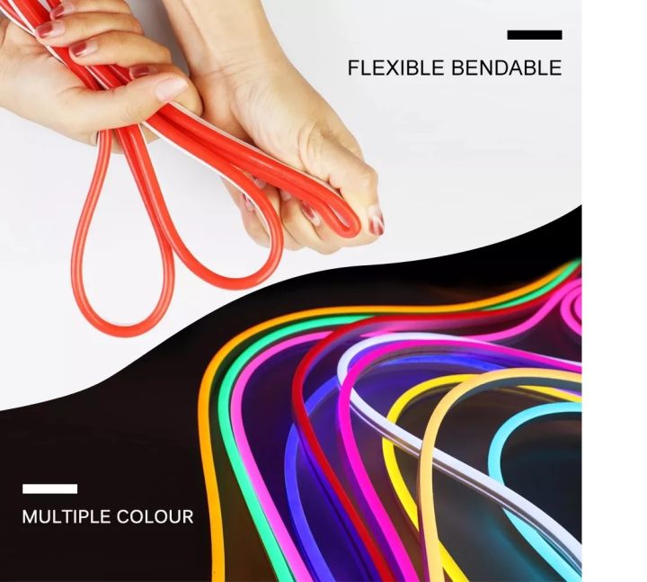 2m Flexible Silicone Neon LED Light Strip Set, 2835, Low Voltage, 12V ...