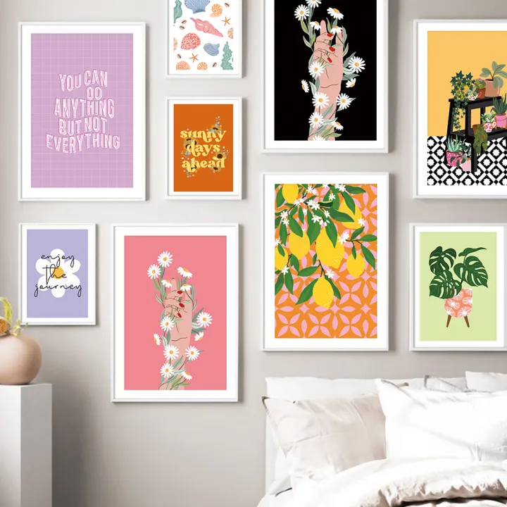 Botanical Plant Geo Tile House Plants Art Print Posters Pistachio ...