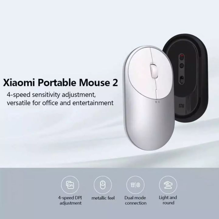 XIAOMI Portable Mouse 2 Bluetooth RF2.4GHz Dual Mode 4000DPI Adjustable ...