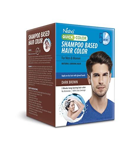 Nisha Quick Color Shampoo Based Hair Color For Men & Women Natural ...