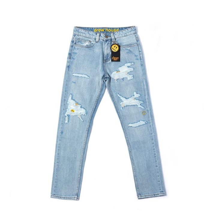 Male Ouyang Nana DREW Same Style Smiling Face Embroidery FOG Fashion ...