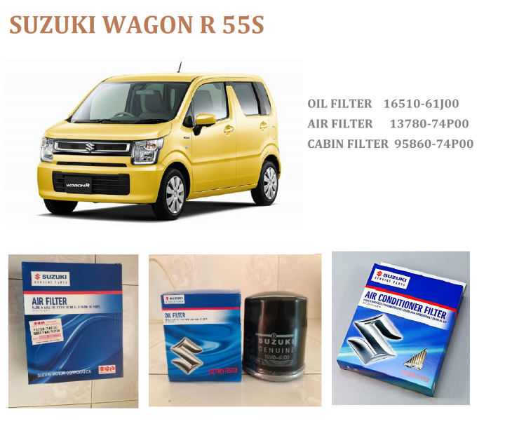 WAGON R 55S FILTER PACKAGE (OIL FILTER – 16510-61J00 /AIR FILTER ...
