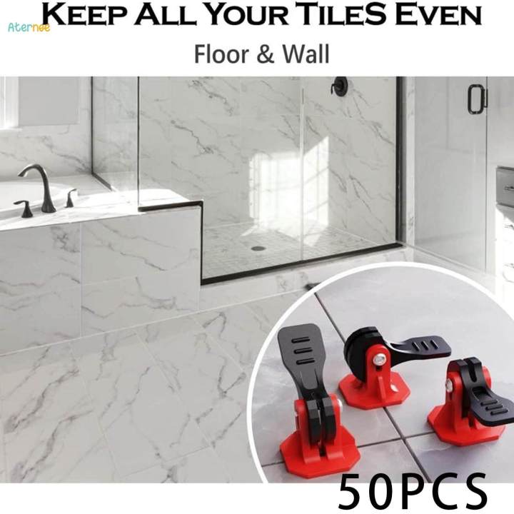 50Pcs Tile Leveling System Tile Leveler Adjuster Leveling Sturdy Button ...
