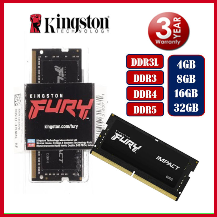 Kingston Fury Beast Laptop RAM DDR3L/ DDR3/ DDR4/ DDR5 NoteBook Ram - 1333/1600/2400/2666/3200 ...