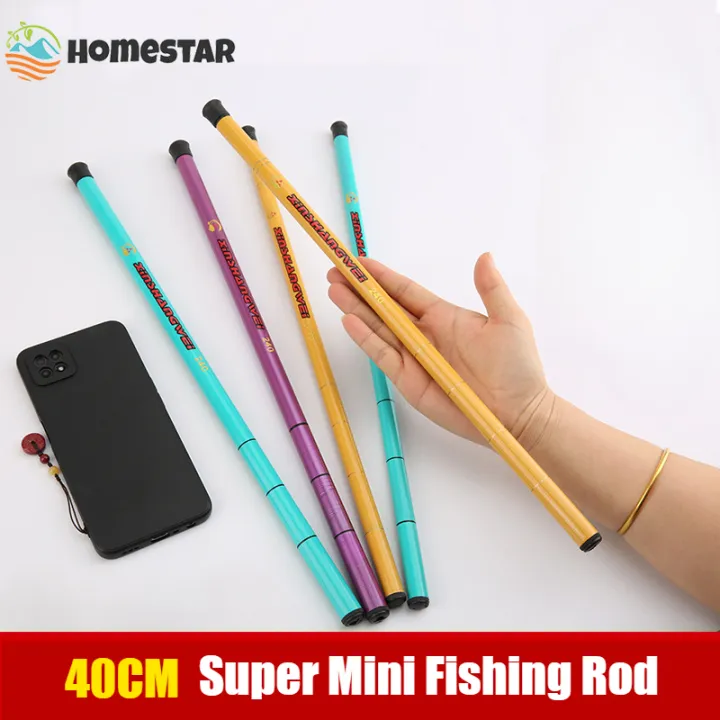 Homestar 40CM Portable Mini Fishing Rod with Retraction for Adult Kids ...