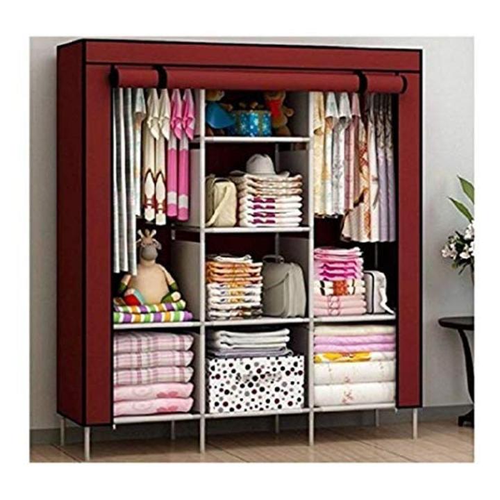 3 Door Portable Folding Wardrobe Cupboard | Daraz.lk