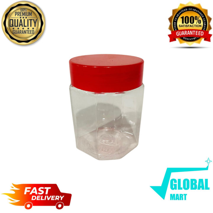 1 Pc Transparent Spice Container With RED Lid Attractive Visual Kitchen ...