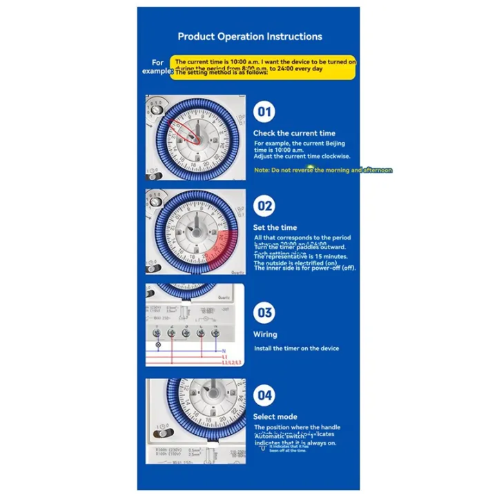 CNC SUL181d 24-Hour Mechanical Timer Track Installation Time Relay ...
