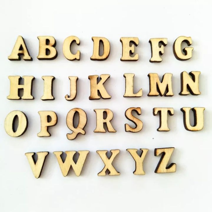 Wooden Alphabet Letters Cutout for DIY Crafts Home Wall Decoration kids ...