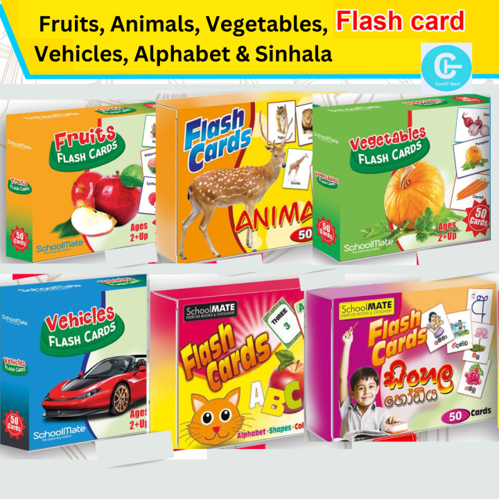 Flash Cards Fruits Animals Vegetables Vehicles Alphabet Sinhala -300 ...