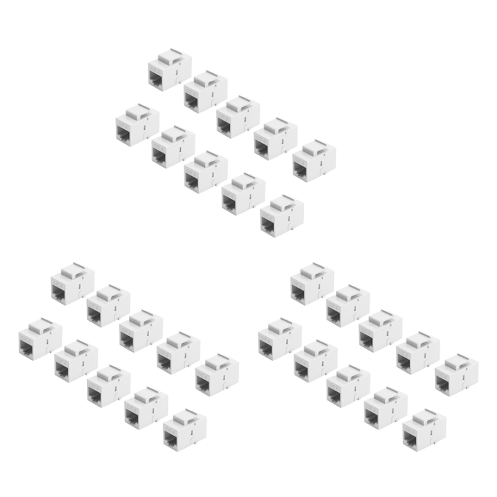 30Pcs RJ45 Connector Jack Cat6 Extension Coupler Ethernet Network LAN ...