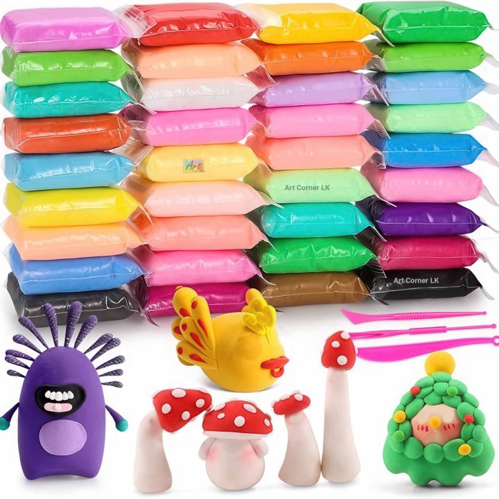 Modelling Ultra Light Clay Pack Non Toxic Air Dry 12 24 36 Colours With ...
