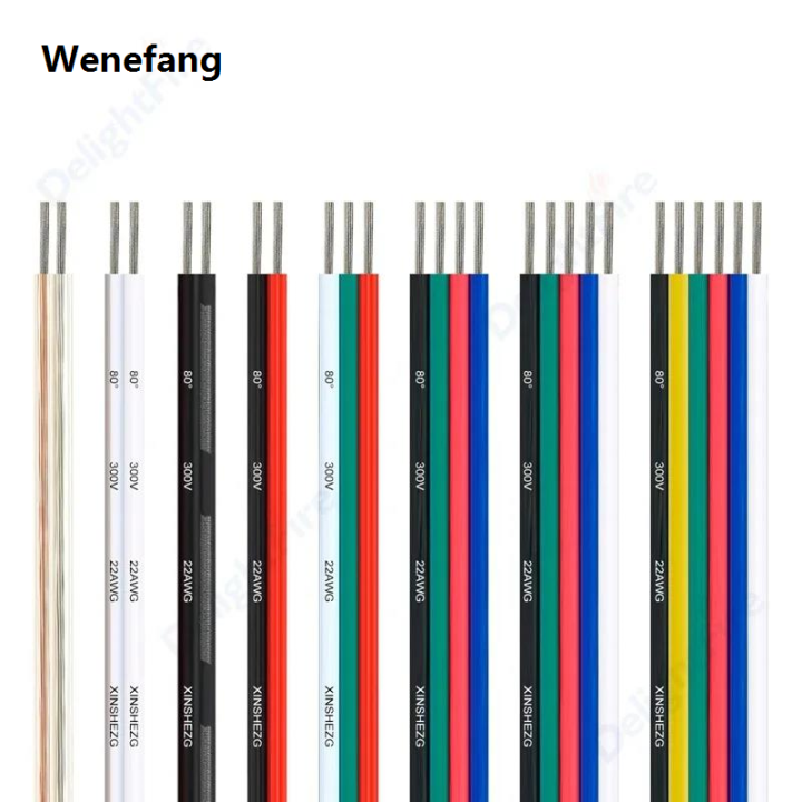 Wenefang 3 Pin LED Wire 2 4 5 6 Core 22AWG Extension Cable JST ...
