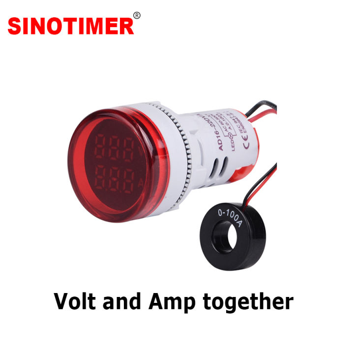 【Top-Rated Product】Dual LED Display Voltage Current Meter 22mm Hole ...
