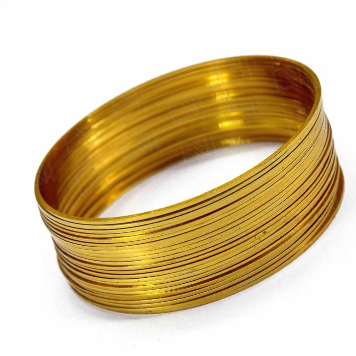 24 Piece Bangal Gold plated Classic Round Single plain Bangle 1mm Thin ...