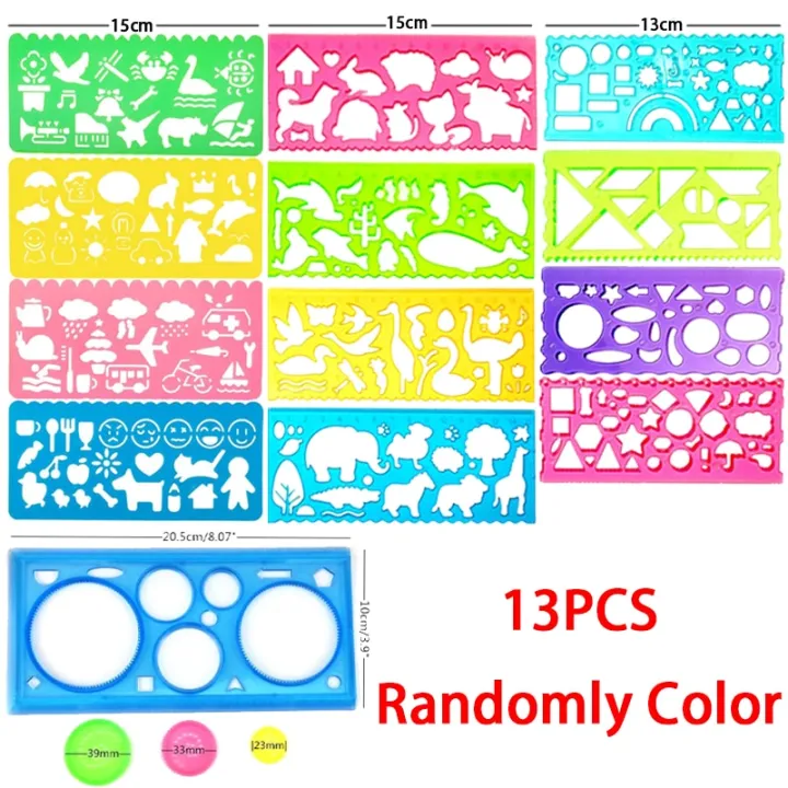 Drawing Stencils Set Baby Arts Crafts Painting Model Rulers Template ...
