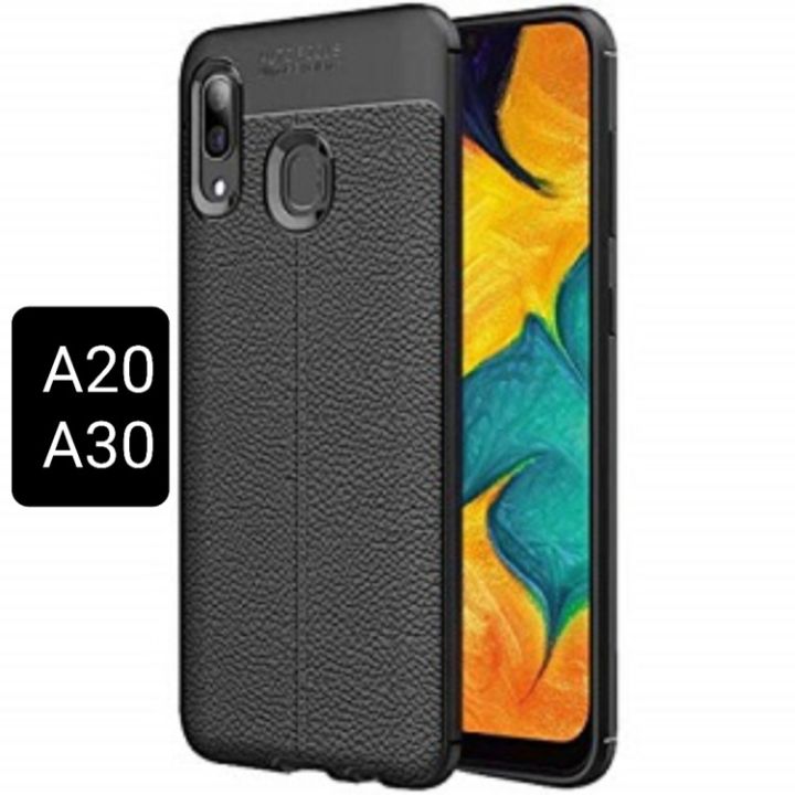 Samsung Galaxy A20 / A30 Luxury Leather texture Auto focus back cover ...