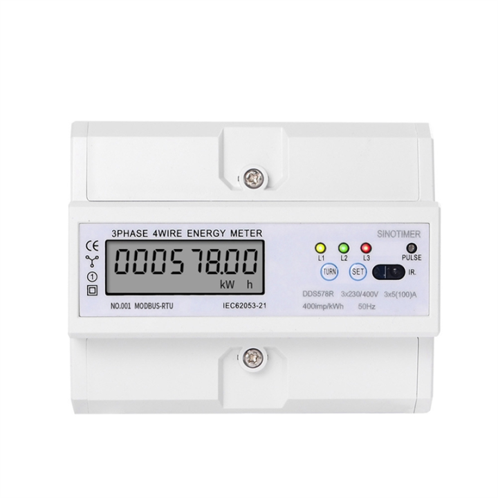SINOTIMER DDS578R Three-Phase Liquid Display 380V 7P Watt-Hour Meter ...