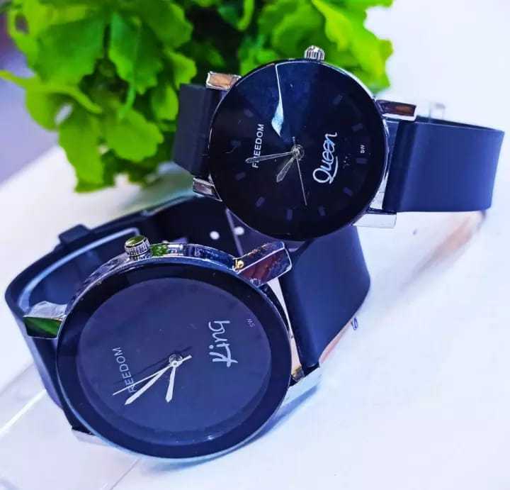 King Queen luxury rubber straps couple Watch | Daraz.lk