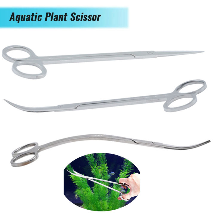 Aquarium Fish Aquascaping Aquatic Curve Wave Plants Extra Long Tweezers Clipper Scissors ...