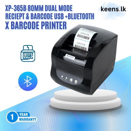 XP-365B 80mm Dual Mode Receipt & Barcode USB + Bluetooth X Barcode ...