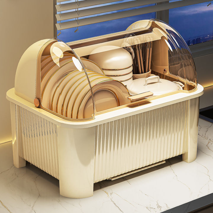Bowl and Chopstick Storage Box with Lid, Dish Rack for Storing ...