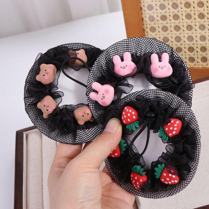 Sweet Adjustable Girls Elastic Hair Net Fashion Headdress Ornaments ...
