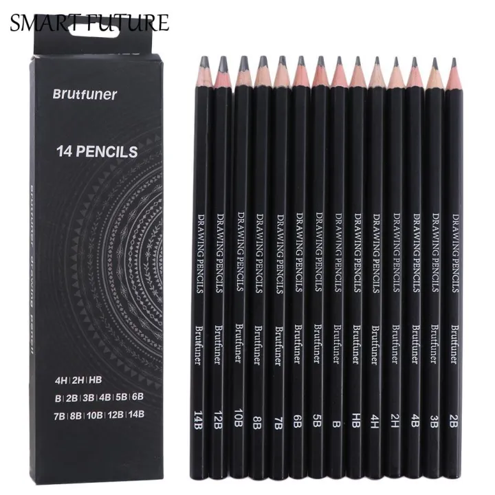 Smooth Writing Sketch Pencil Set 4B 5B 6B 7B 8B 10B 12B 14B Graphite ...