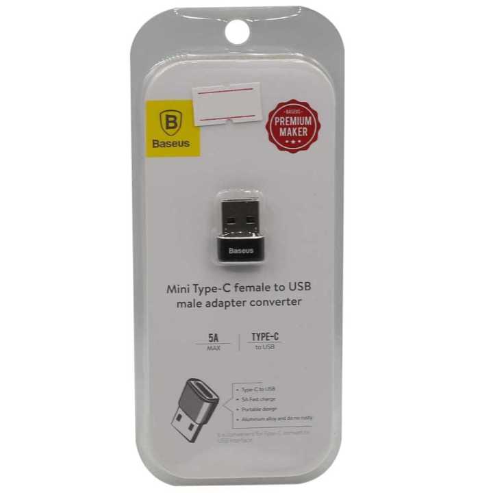 Mini Type-C Female To Usb Male Adapter (Black & Silver) | Daraz.lk