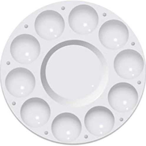 White Small Round Water Color Mixing Tray, mixing pellet For Students ...