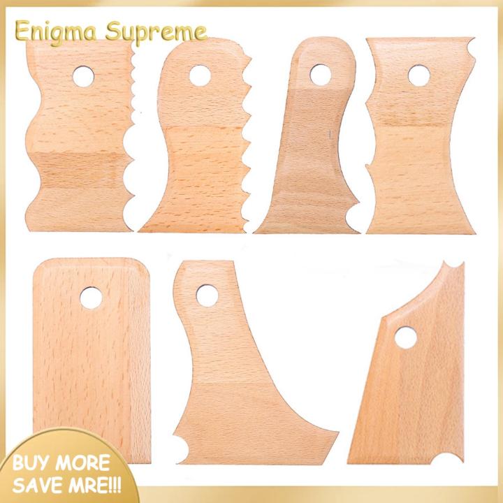 Enigma- Wooden Pottery Tools Premium 7-piece Pottery Tool Set for Clay ...