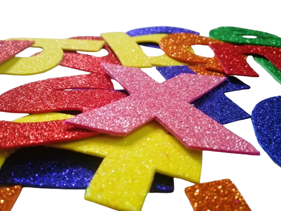English Alphabet- Simple Glitter Foam Letter Stickers Set | Daraz.lk