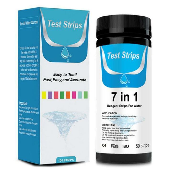 7 In 1 Water Quality Swimming Pool Test Paper Strip Kit For Testing PH ...