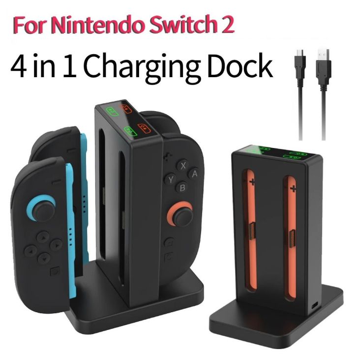 4 in 1 Charging Dock For Nintendo Switch 2 Joycon Left Right Handle ...