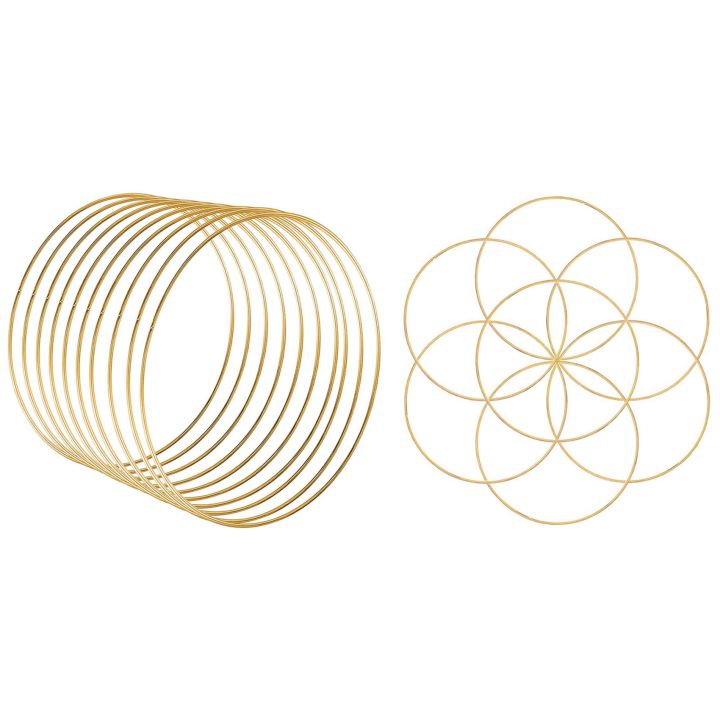 10 Pcs 30 Cm Large Metal Garland Garland Tassel Gold Craft Ring & 8Pcs ...