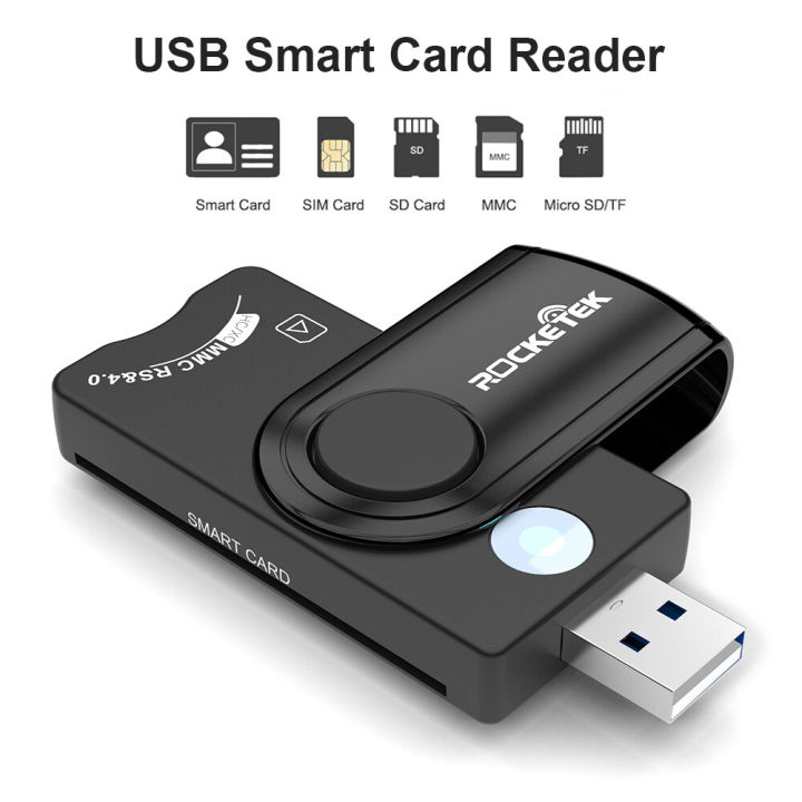 Rocketek CR310 USB 2.0 Smart Card Reader TF SIM Card Reader Adapter for ...