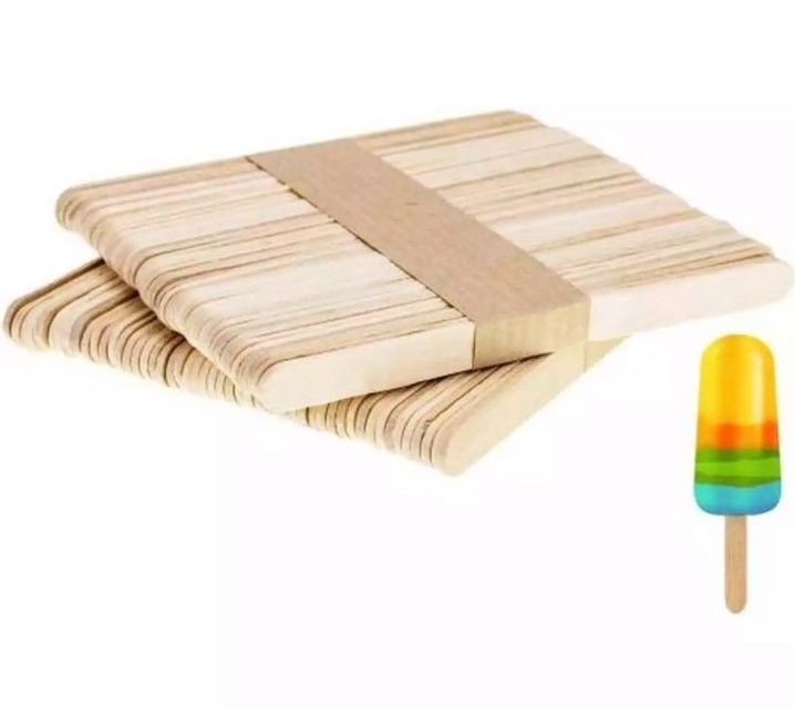 50Pcs Popsicle Sticks Natural Wooden Pop Popsicle Sticks | Daraz.lk